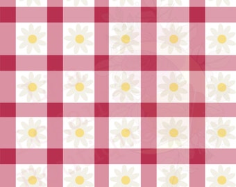 BROWN DAISY CHECK Checkerboard Seamless Design, Digital Download, Non ...
