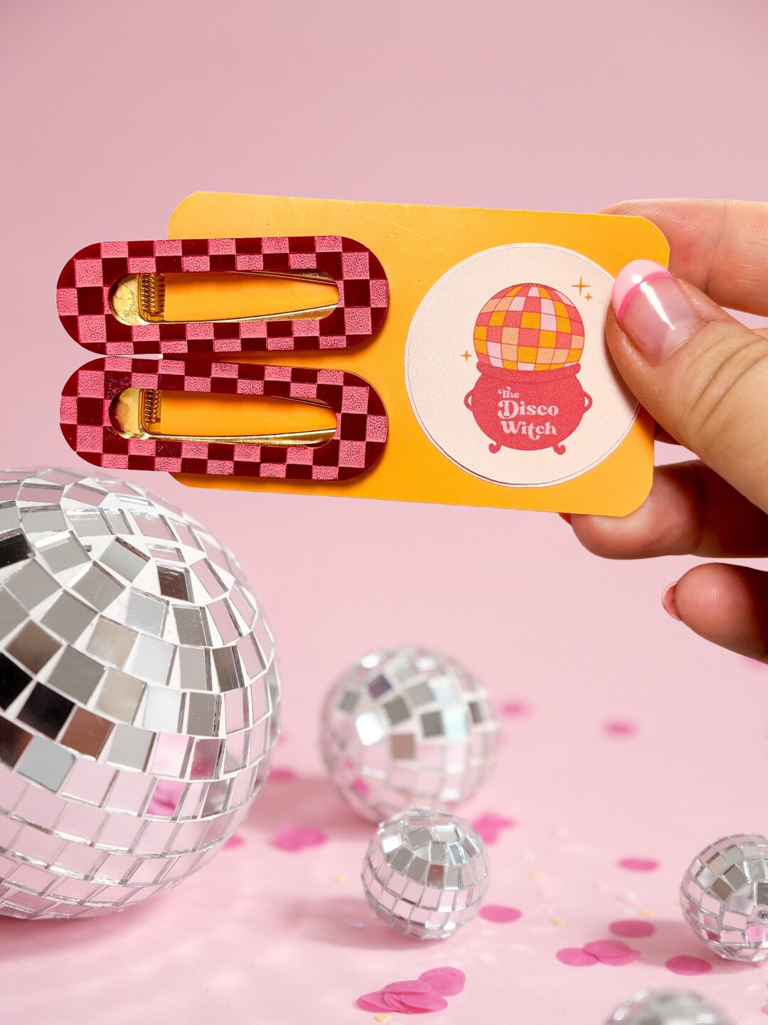 Checker Print Rounded Hair Clip | Hair Accessories Acrylic Hair Clips ...