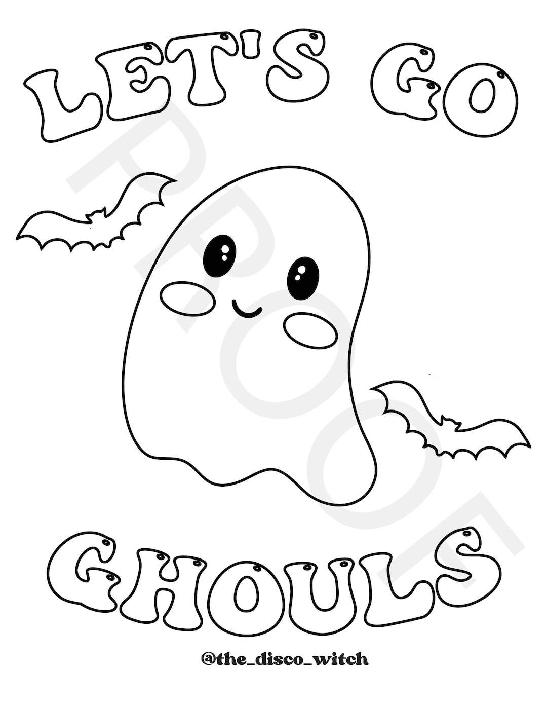 Let’s Go Ghouls Ghost Coloring Page | Funny Halloween Adult Coloring ...