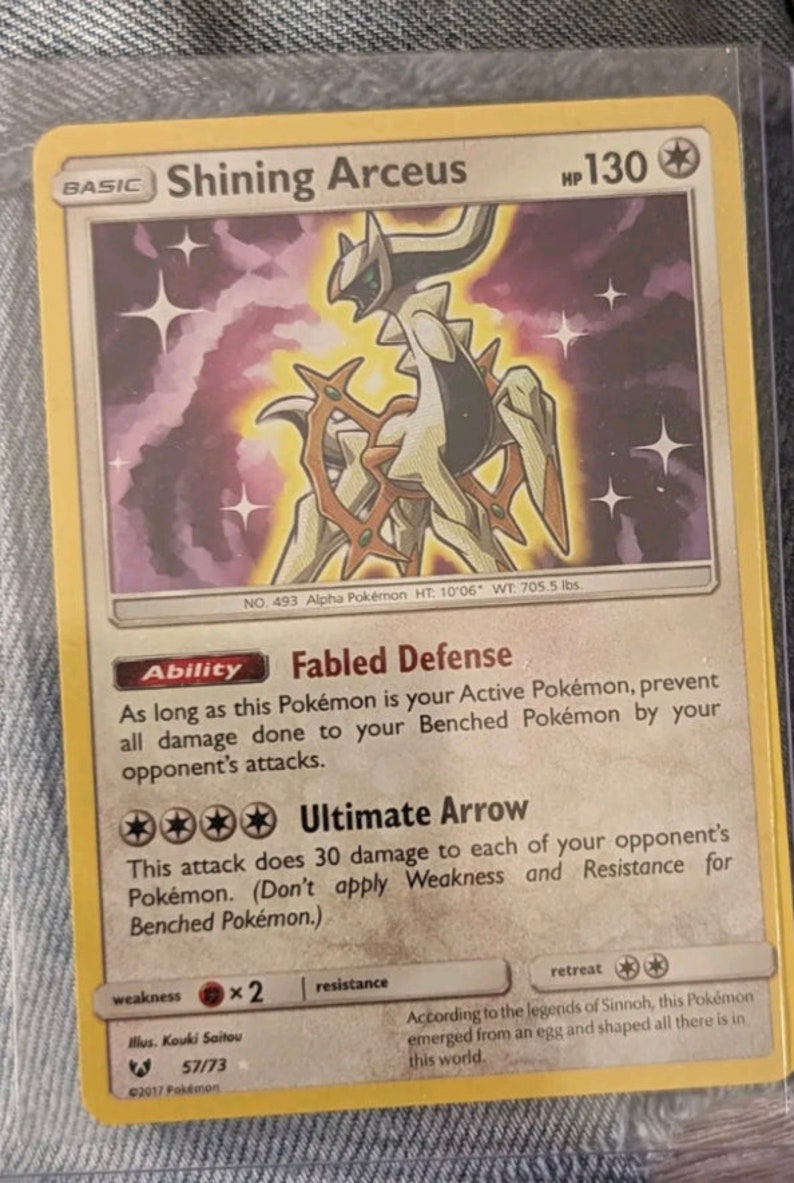 Shining Arceus Card With Protector - Etsy