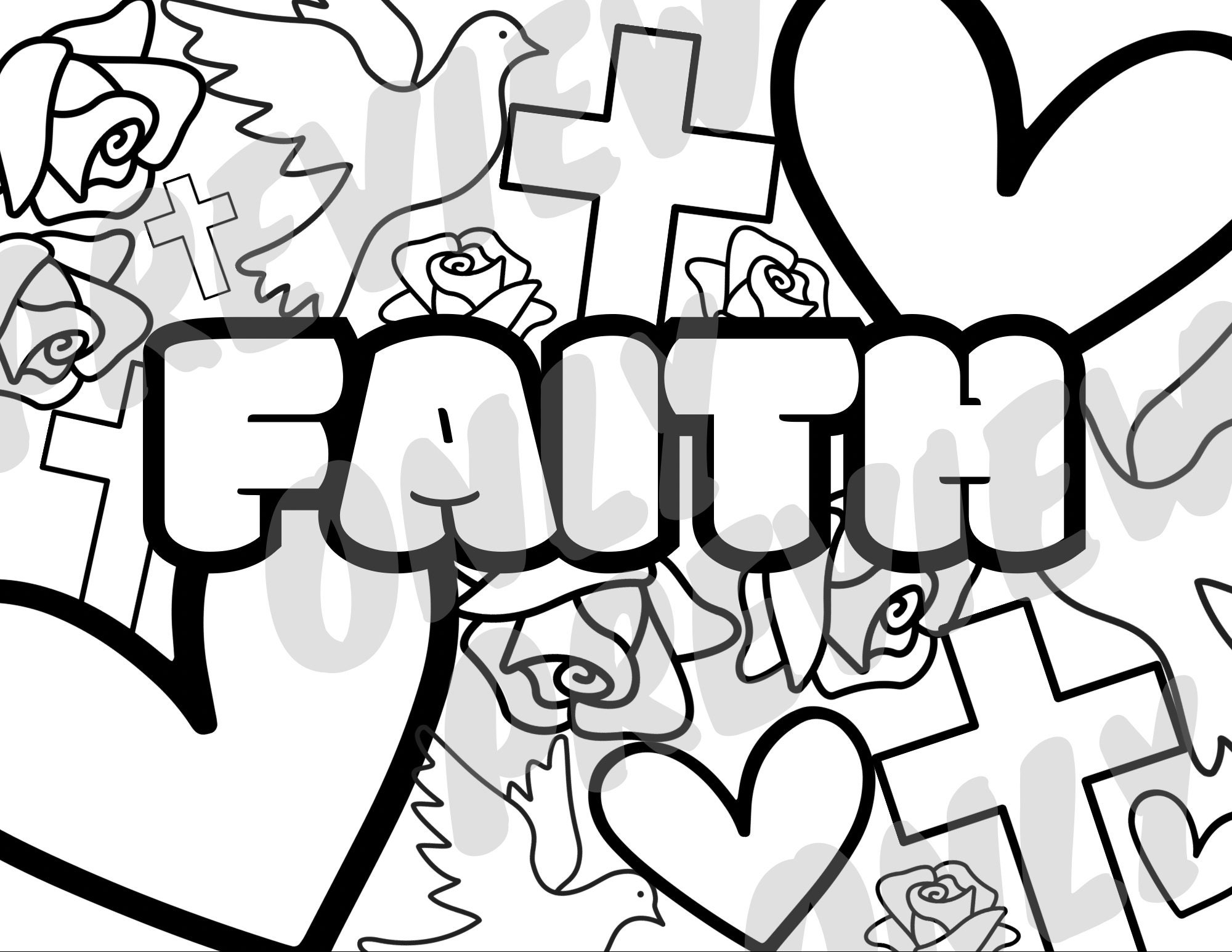 FAITH Coloring Sheet/printable Art - Etsy