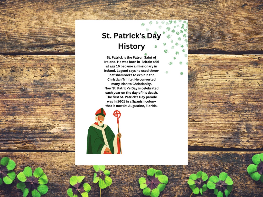 St. Patrick's Day Printable Infographic St. Patrick's - Etsy