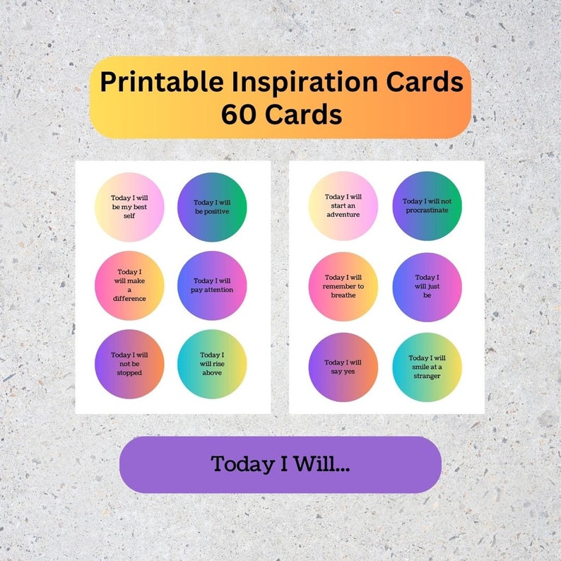 Inspiration Cards - Printable - Affirmations - Etsy