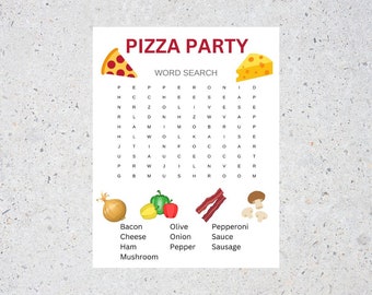 Printable Pizza Word Search - Etsy