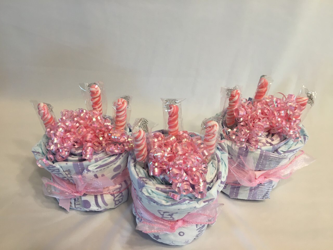 Diaper Cake Centerpiece Sugar & Spice Baby Shower Decor for Baby Girl ...