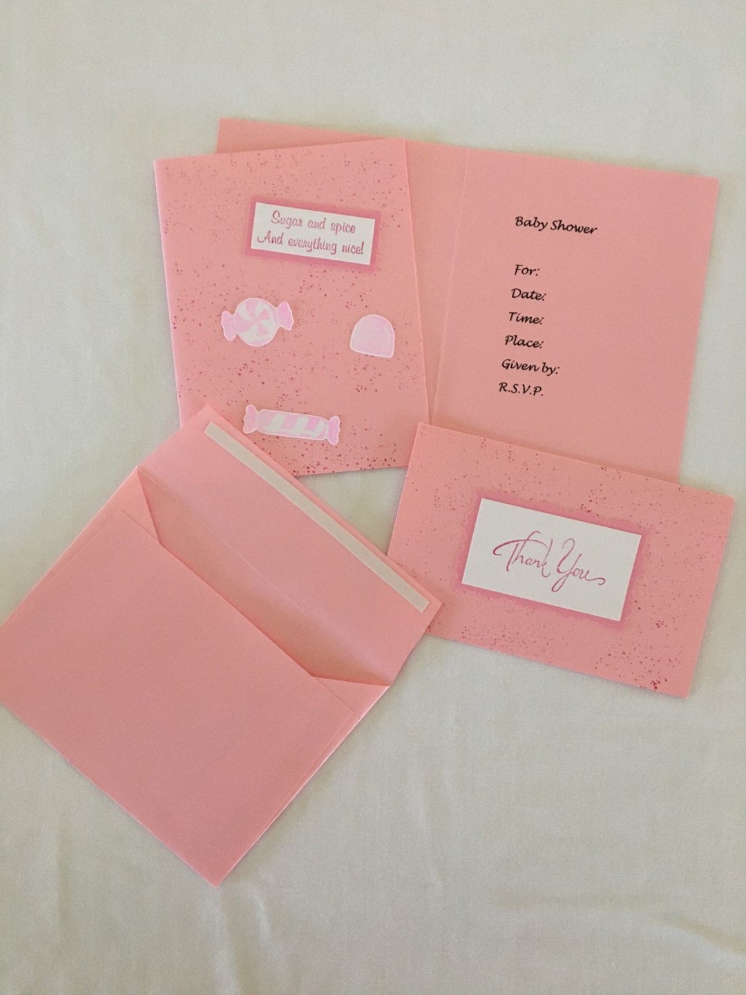 Invitations and Thank You Notes for Baby Shower Sugar & Spice Theme ...