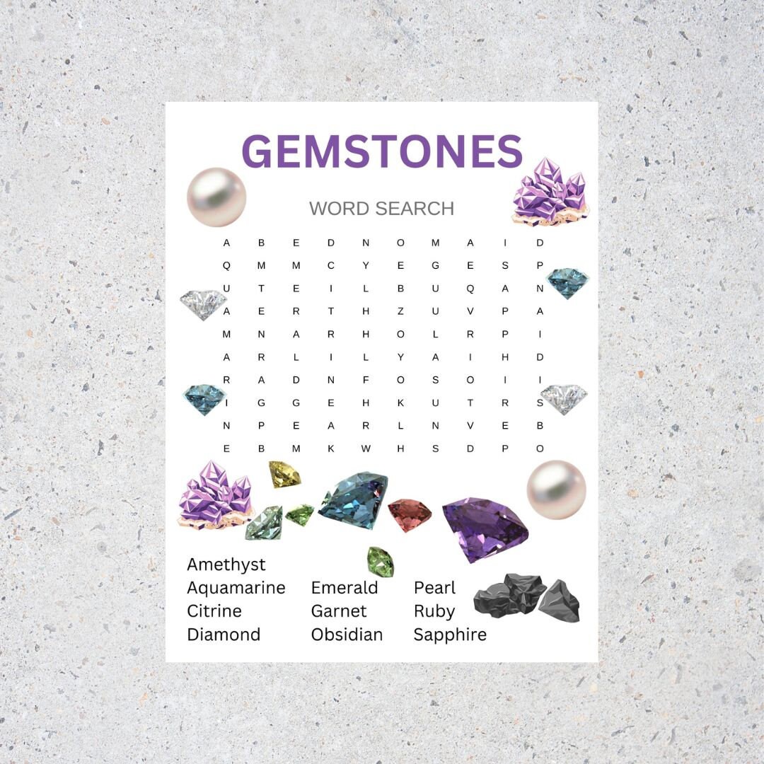 Gemstones Word Search With Answer Key Printable Word Search Etsy Gemstones Word Search With Answer Key Printable Word Search Etsy