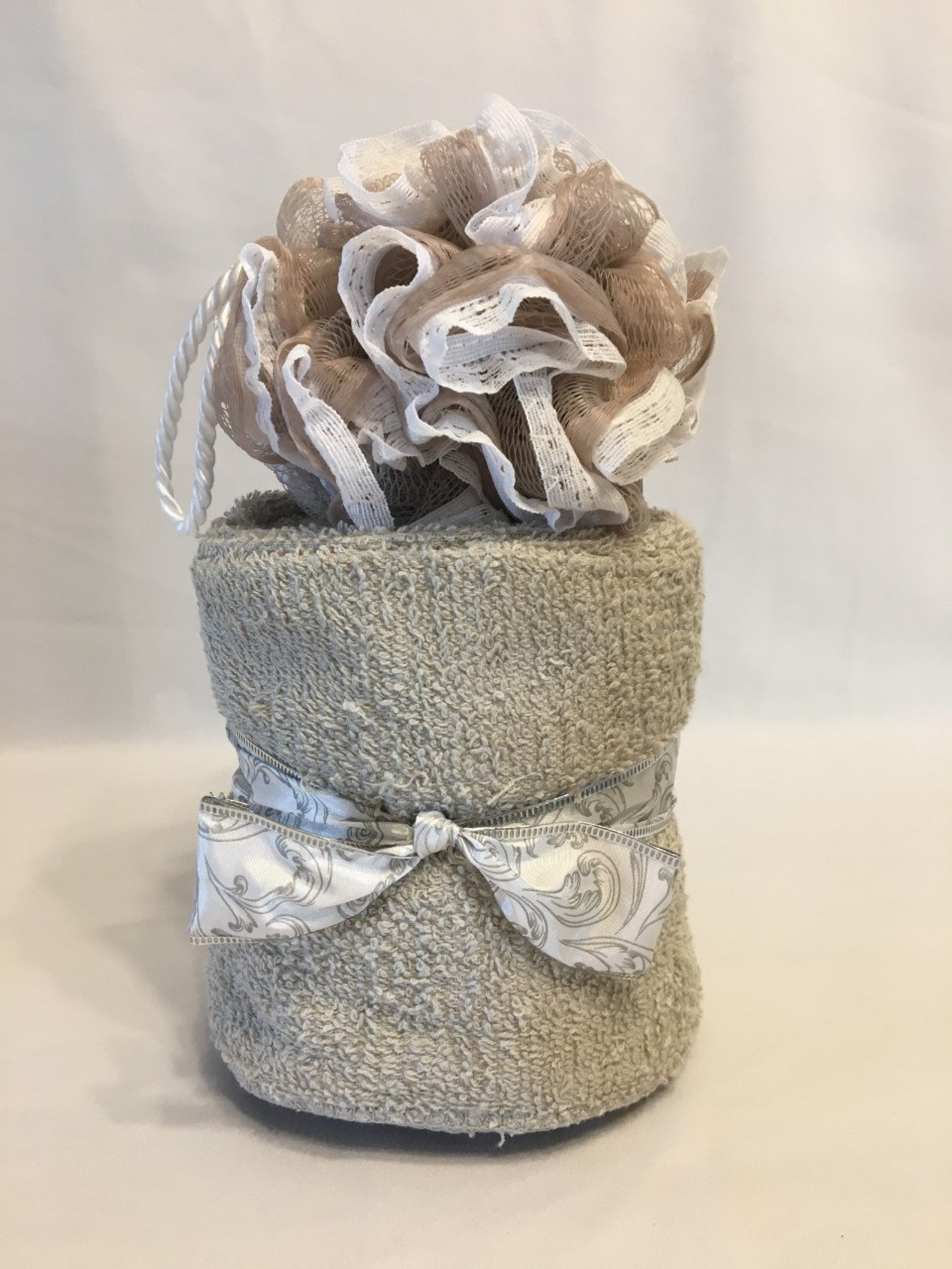 Washcloth/bath Loofah Sponge Cake Centerpiece Gift for Bridal Shower ...