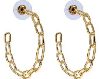 Paper Clip Hoop Earrings - Etsy