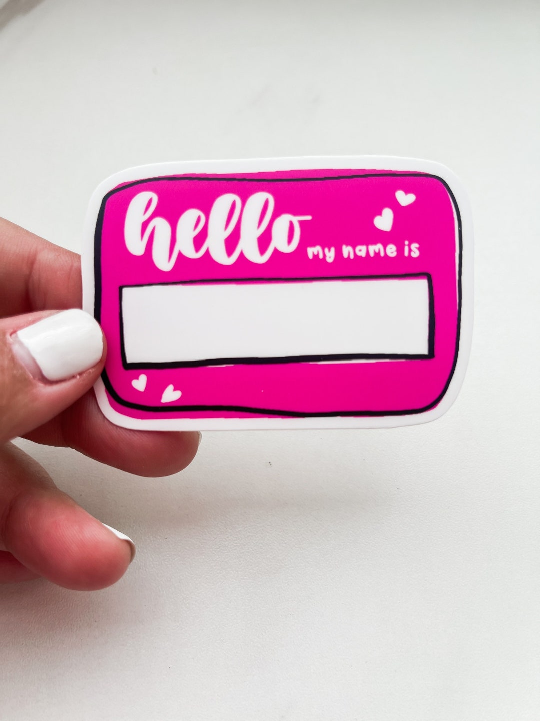 Cute Hello My Name is Sticker Waterproof, Die Cut, Label - Etsy