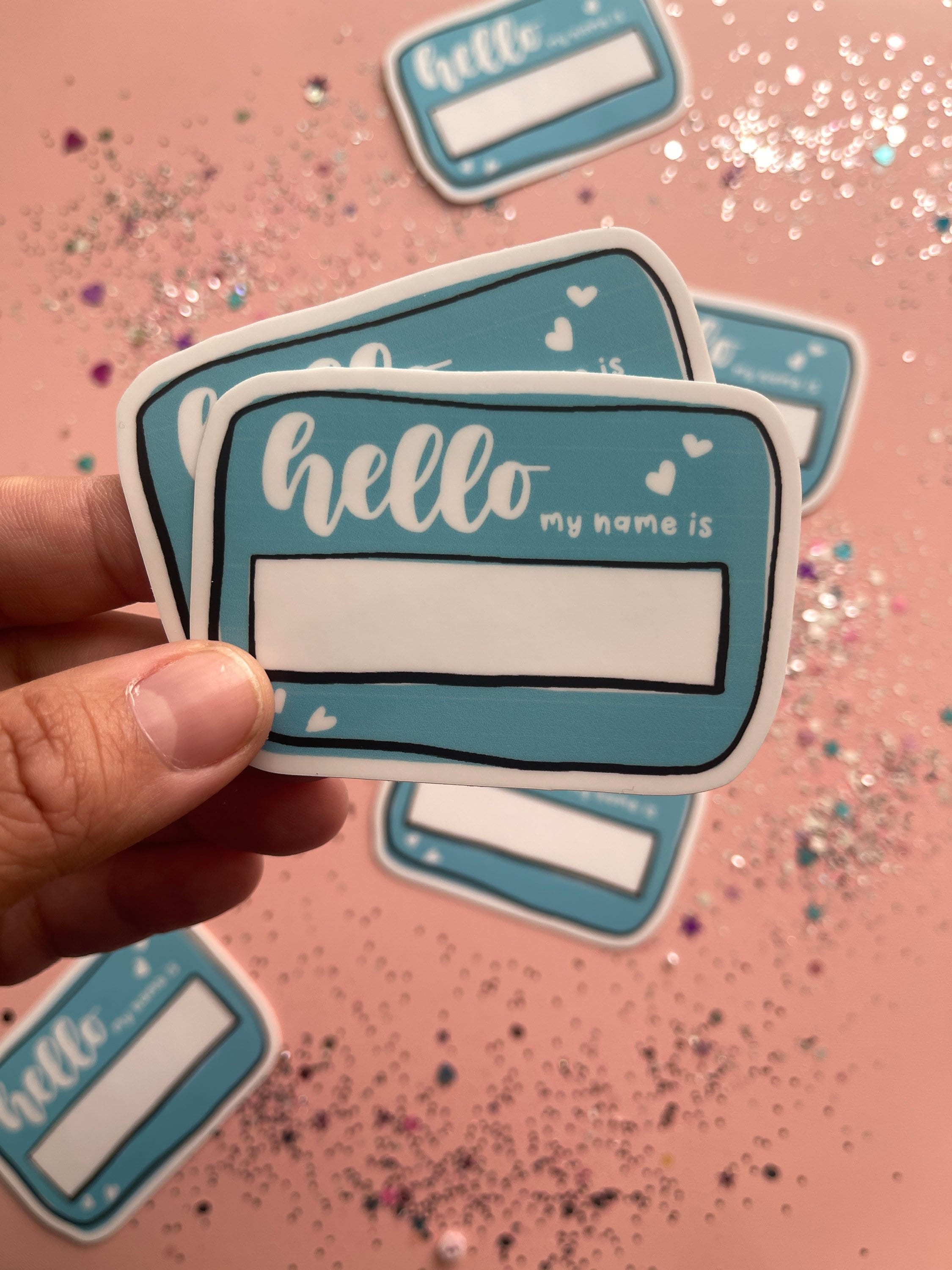 Cute Hello My Name is Sticker Waterproof, Die Cut, Label - Etsy