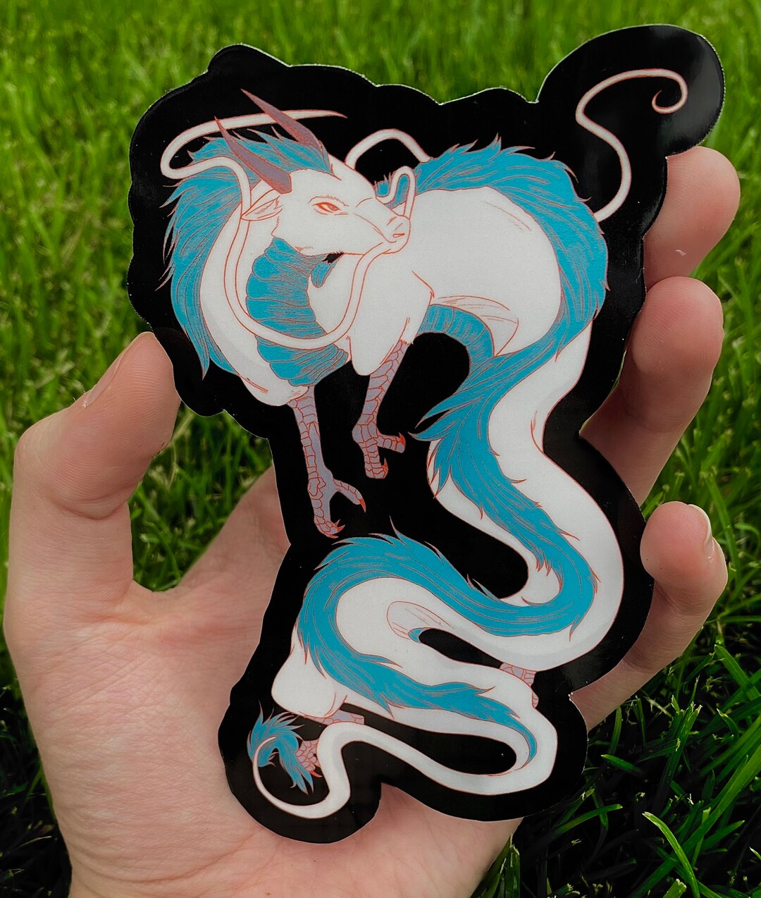 Blue-haired Dragon Sticker / Anime Dragon Sticker / Waterproof Sticker ...