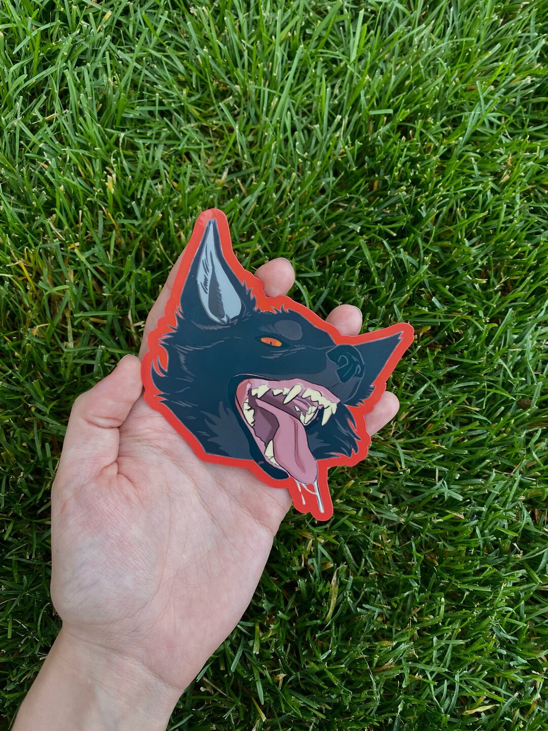 Black Death Wolf Sticker / 5in Waterproof Sticker / Weatherproof ...