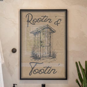 Rootin' and Tootin' Funny Bathroom Wall Art, Western Ranch Bunk House ...