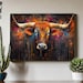 Texas Longhorn Canvas Art Print | Longhorn Painting Print, Western ...