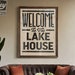Welcome to the Lake House Vintage Ink Press Typography Art Print Large ...