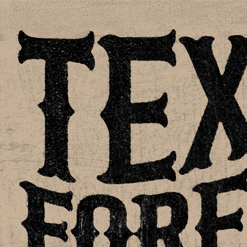 Texas Forever Vintage Ink Press Typography Art Print Large Southern ...