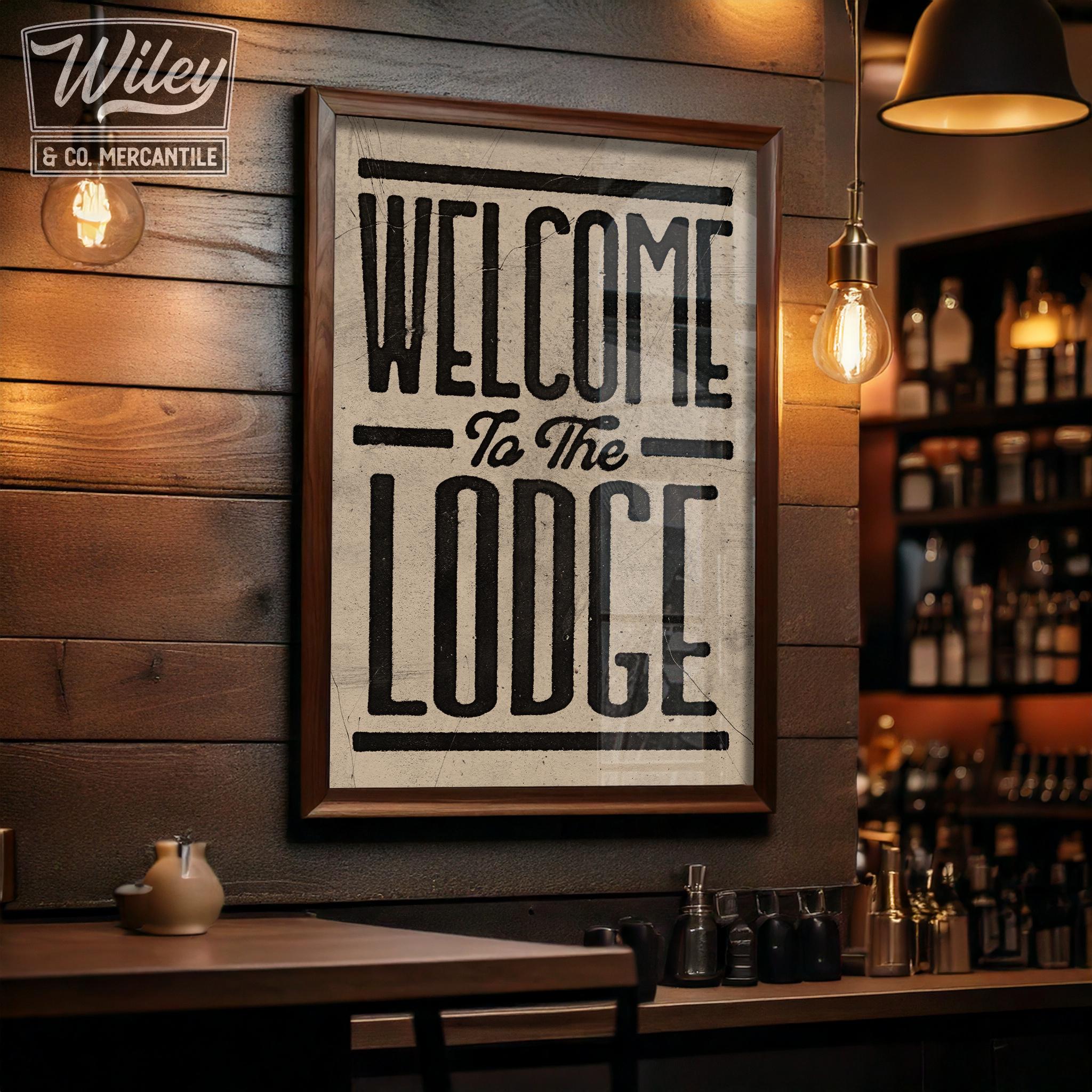 Welcome to the Lodge Wall Art, Rustic Lodge Decor, Vintage Ink Press ...