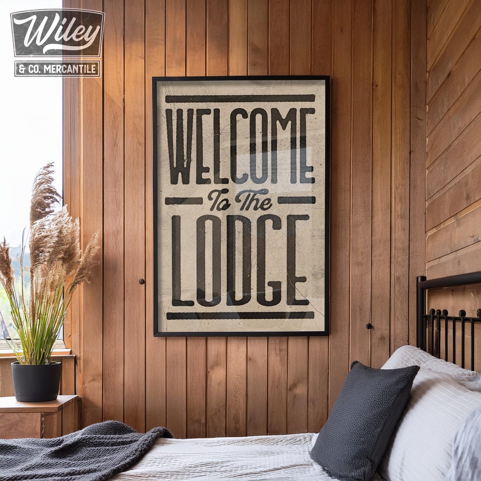 Welcome to the Lodge Wall Art, Rustic Lodge Decor, Vintage Ink Press ...