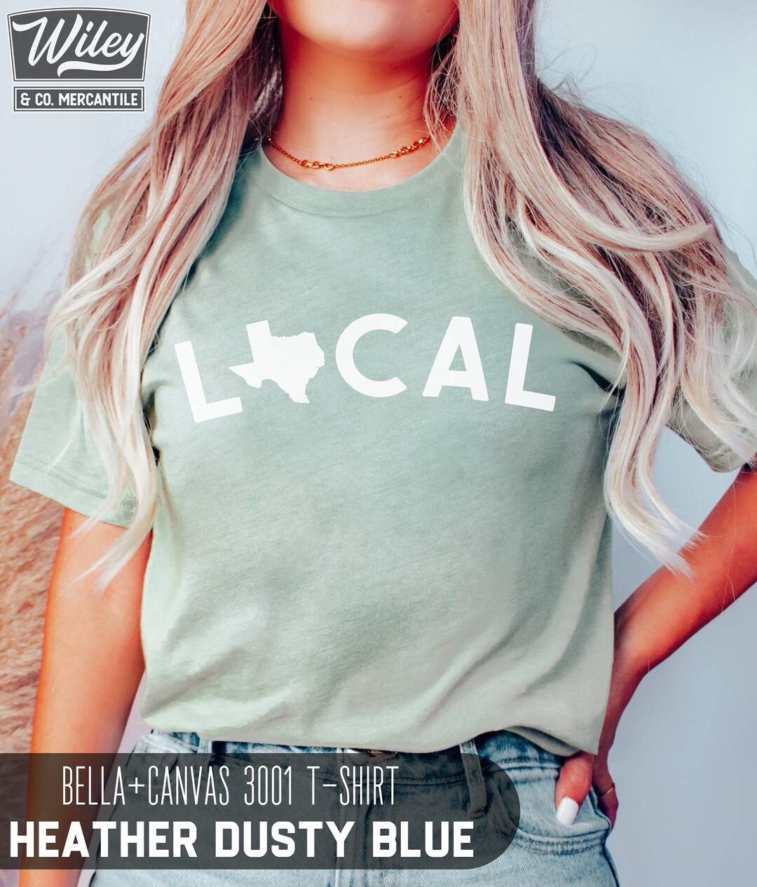 Texas Local T-shirt, Bella+canvas 3001 Shirt, Unisex Texas Crewneck ...