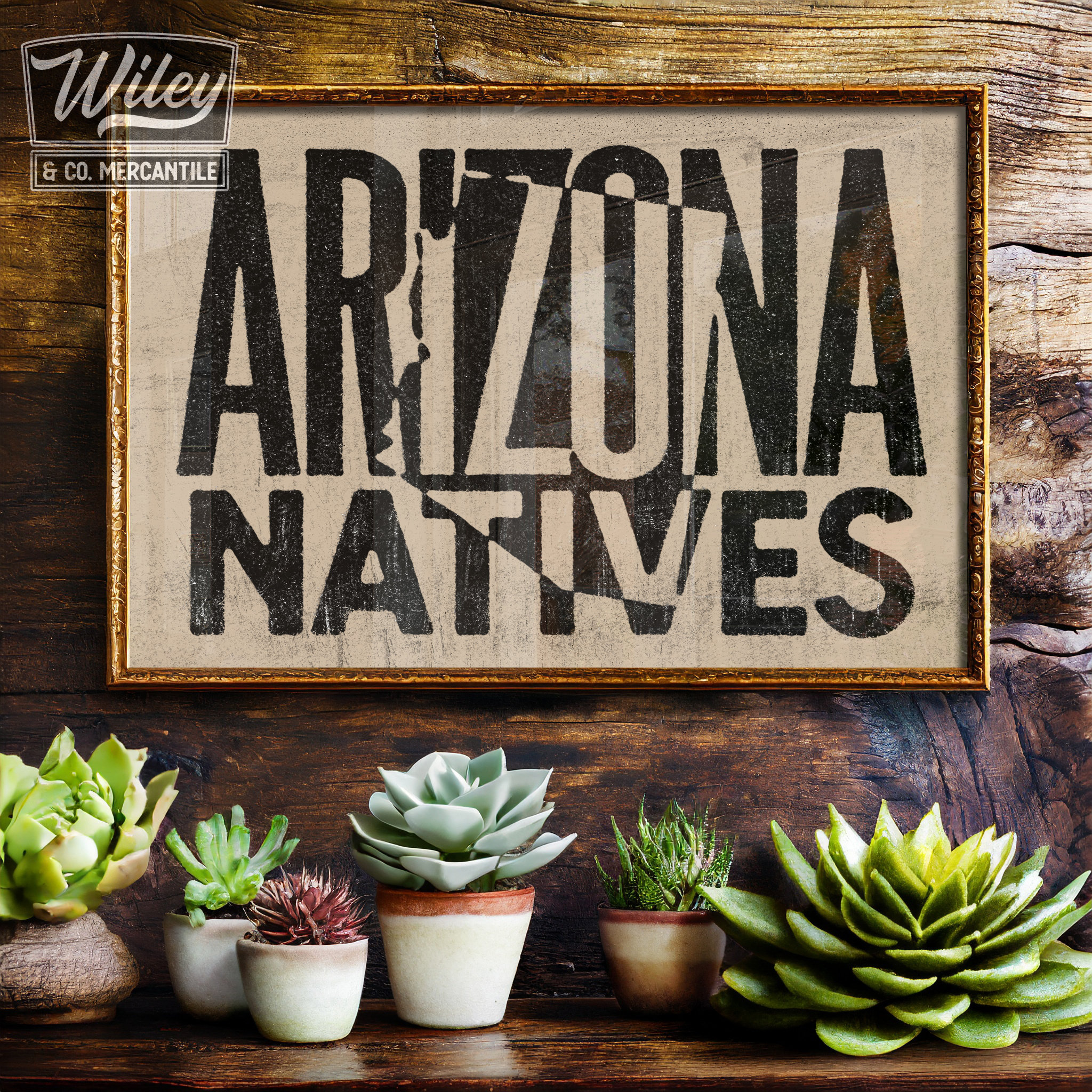 Arizona Natives Vintage Ink Press Typography Art Print Large Southwest ...