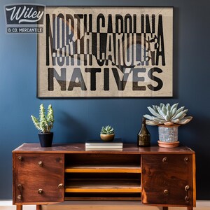 North Carolina Native Vintage Ink Press Typography Art Print | Large ...