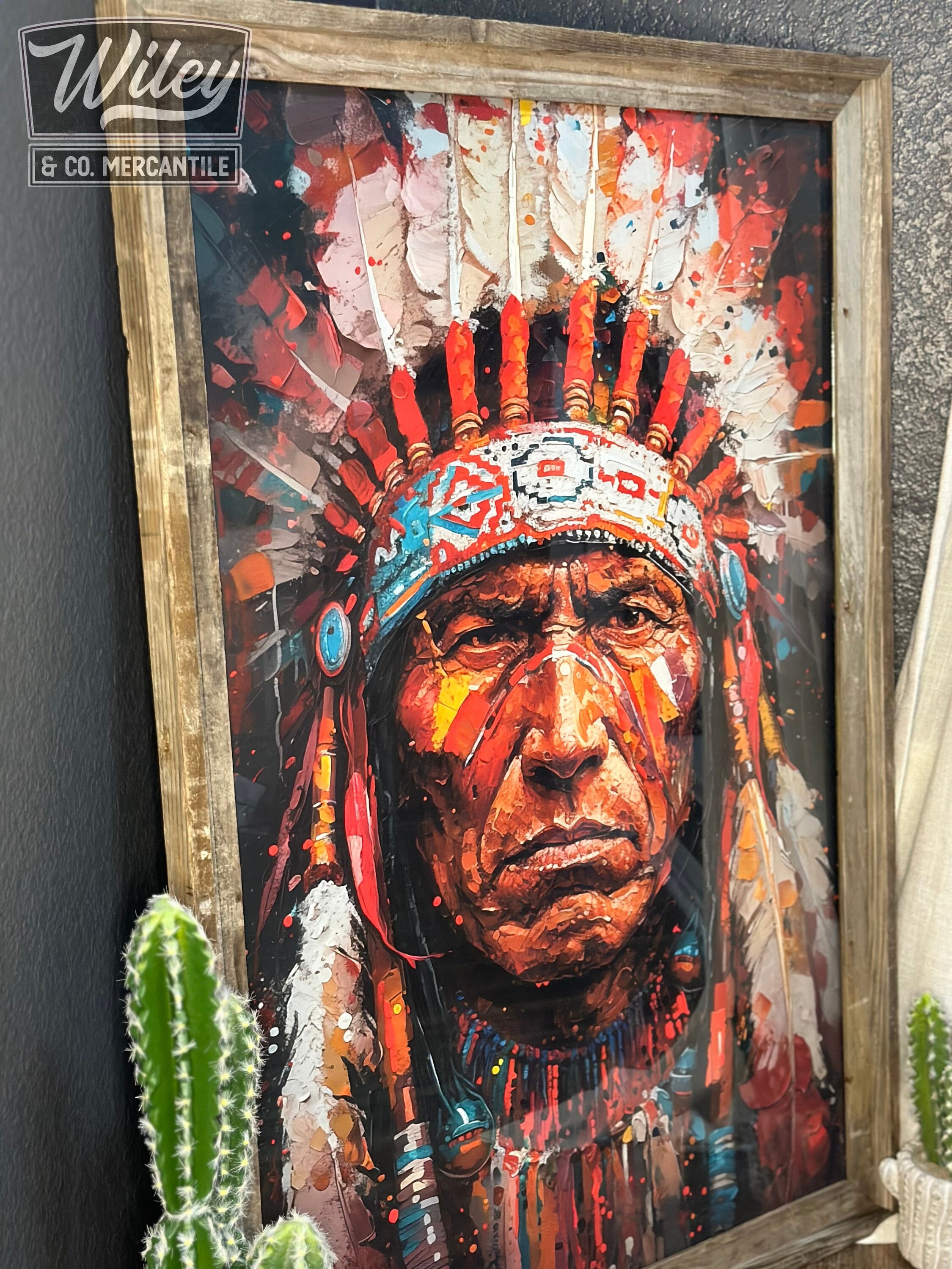 Native American Indian Chief Art Print | Large Indian Wall Art, Vintage ...