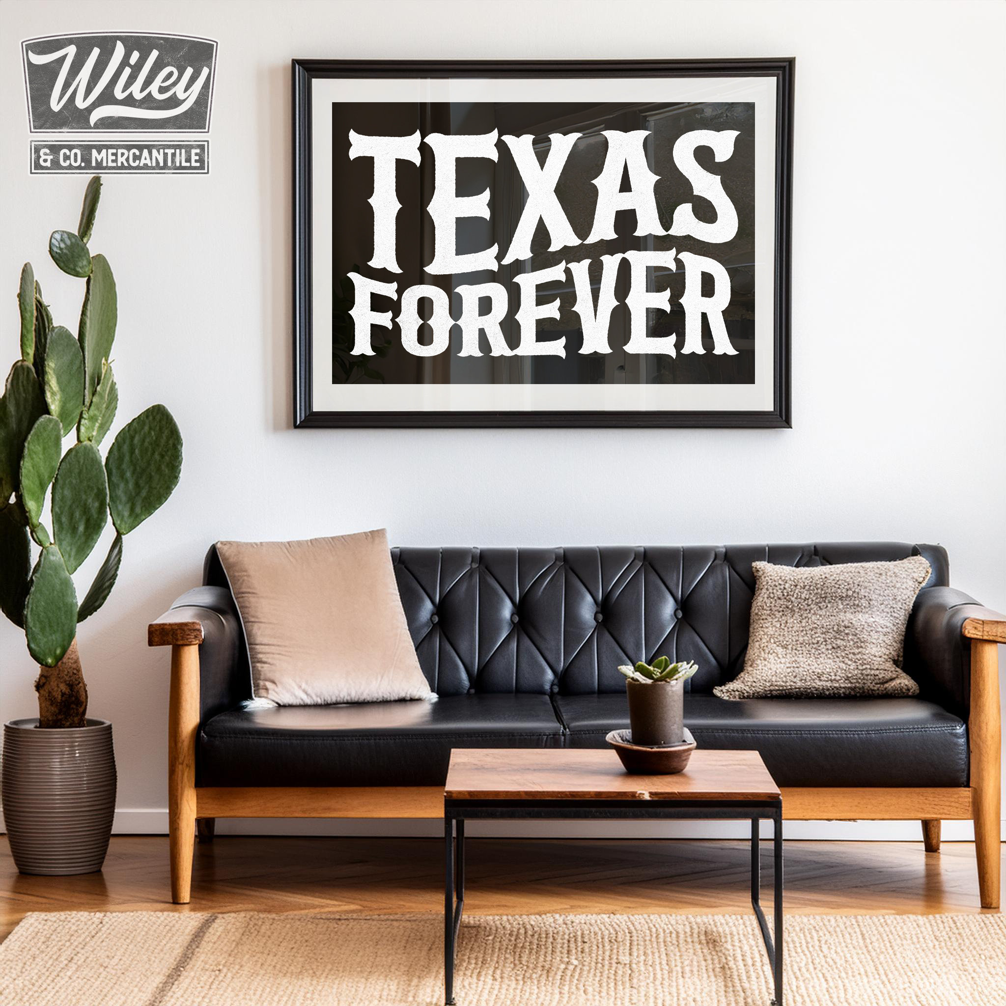 Texas Forever Vintage Black and White Typography Art Print Large Texas Wall Art, Texas Home ...