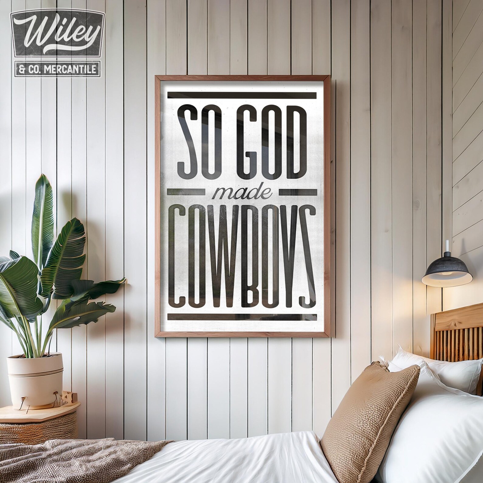 So God Made Cowboys Print, Western Christian Wall Art, Black and White ...