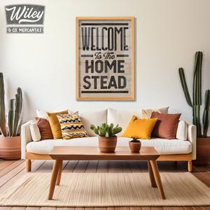 Welcome to the Homestead Typography Art Print, Western Living Decor ...