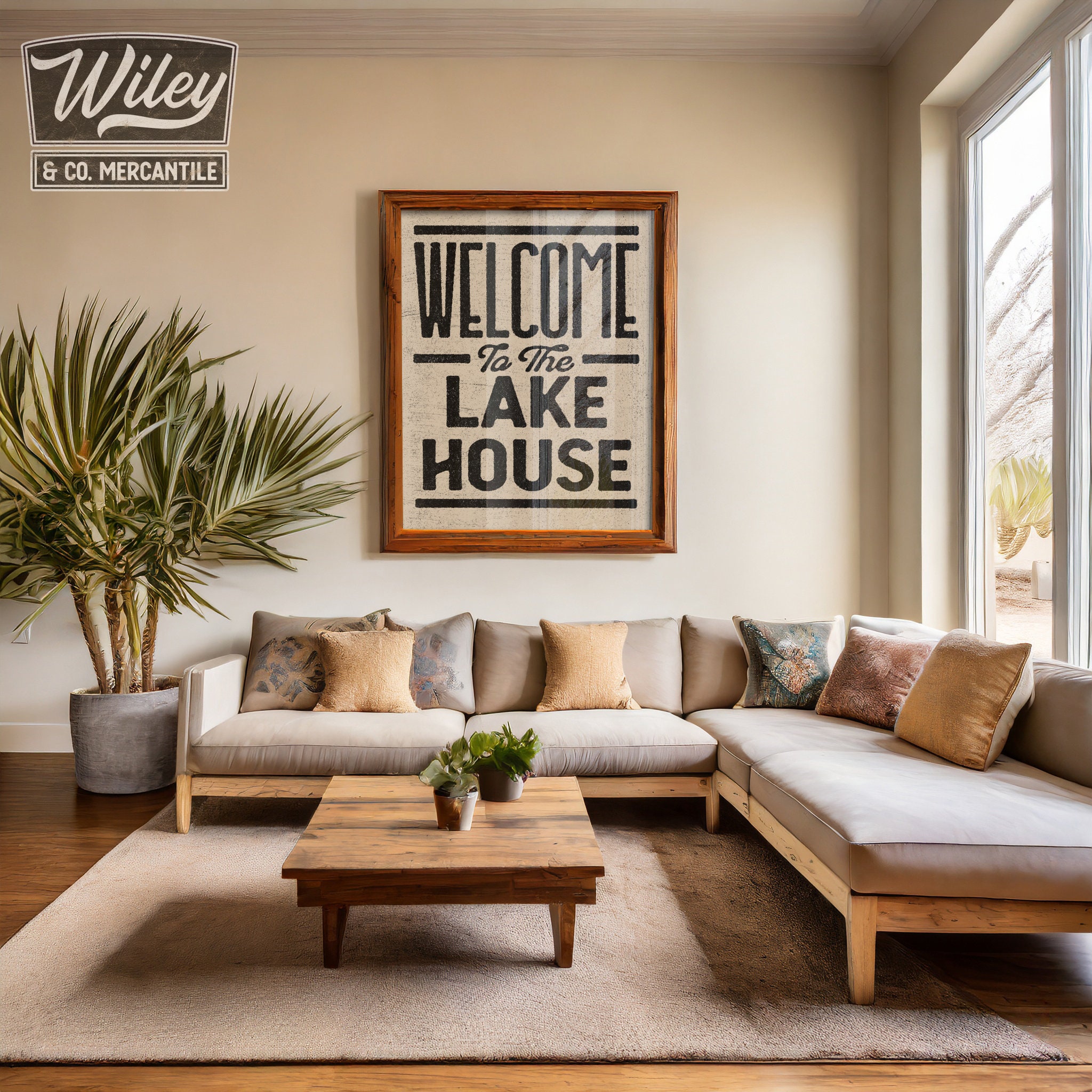 Welcome to the Lake House Vintage Ink Press Typography Art Print Large ...