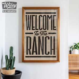 Welcome to the Ranch Art Print, Vintage Western Home Decor, Ranch House ...