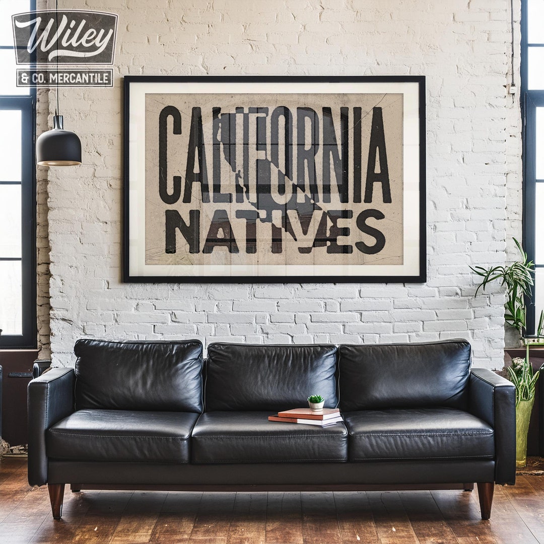 California Natives Vintage Ink Press Art Print | West Coast Cali Wall ...