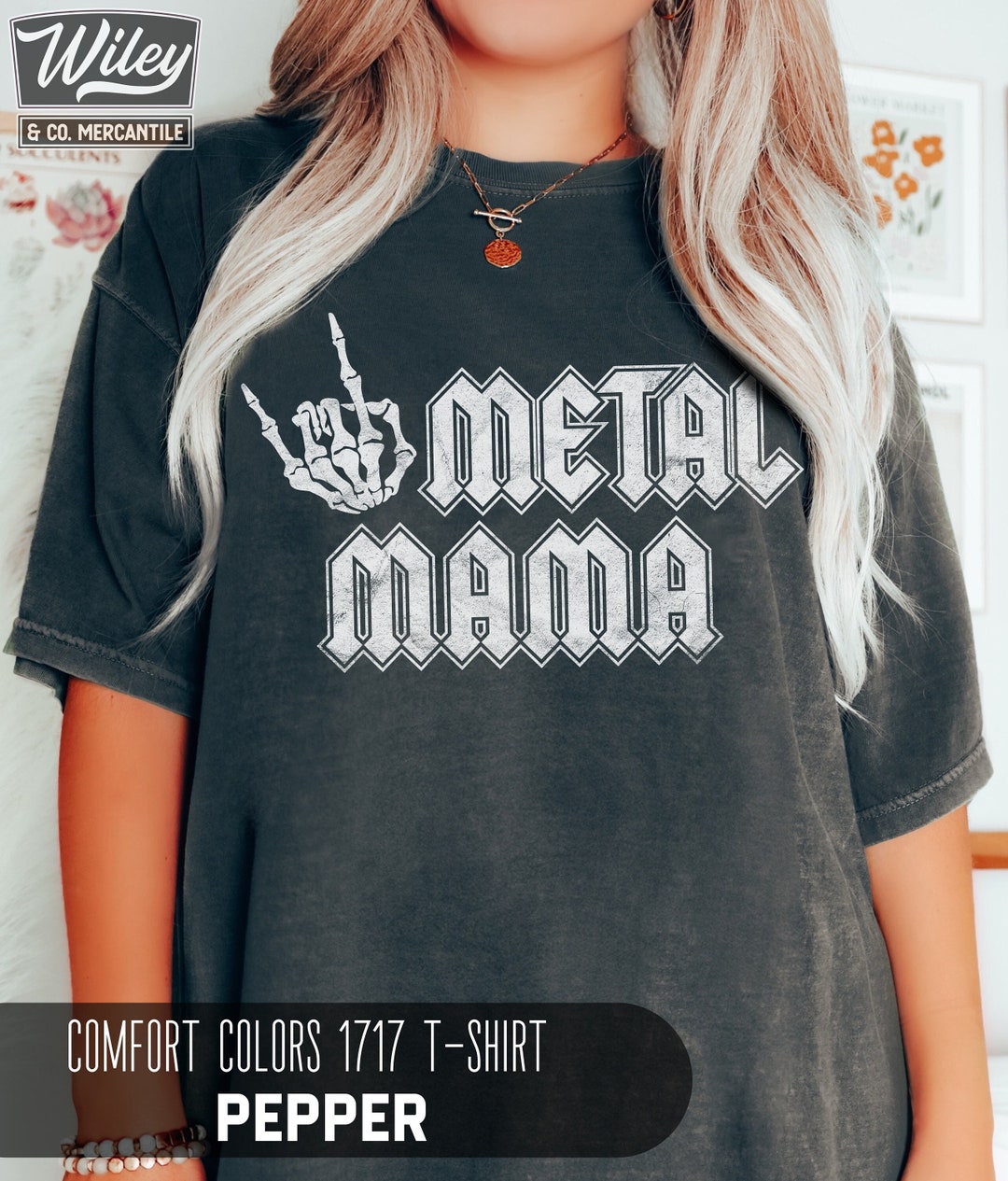 Metal Mama Shirt, Mom Comfort Colors Shirt, Mom Tee, Punk Rock Mom ...