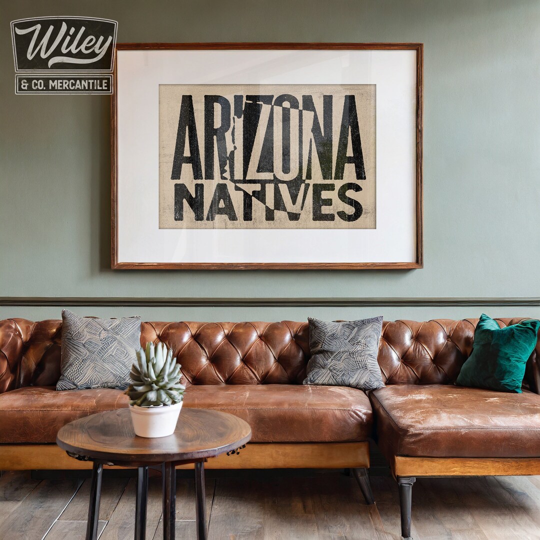 Arizona Natives Vintage Ink Press Typography Art Print Large Southwest ...