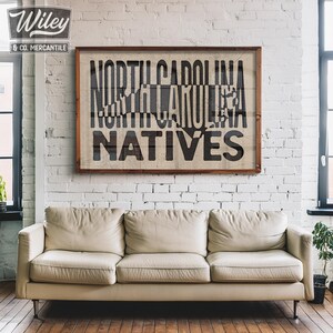 North Carolina Native Vintage Ink Press Typography Art Print | Large ...