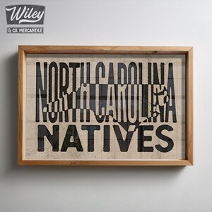 North Carolina Native Vintage Ink Press Typography Art Print | Large ...