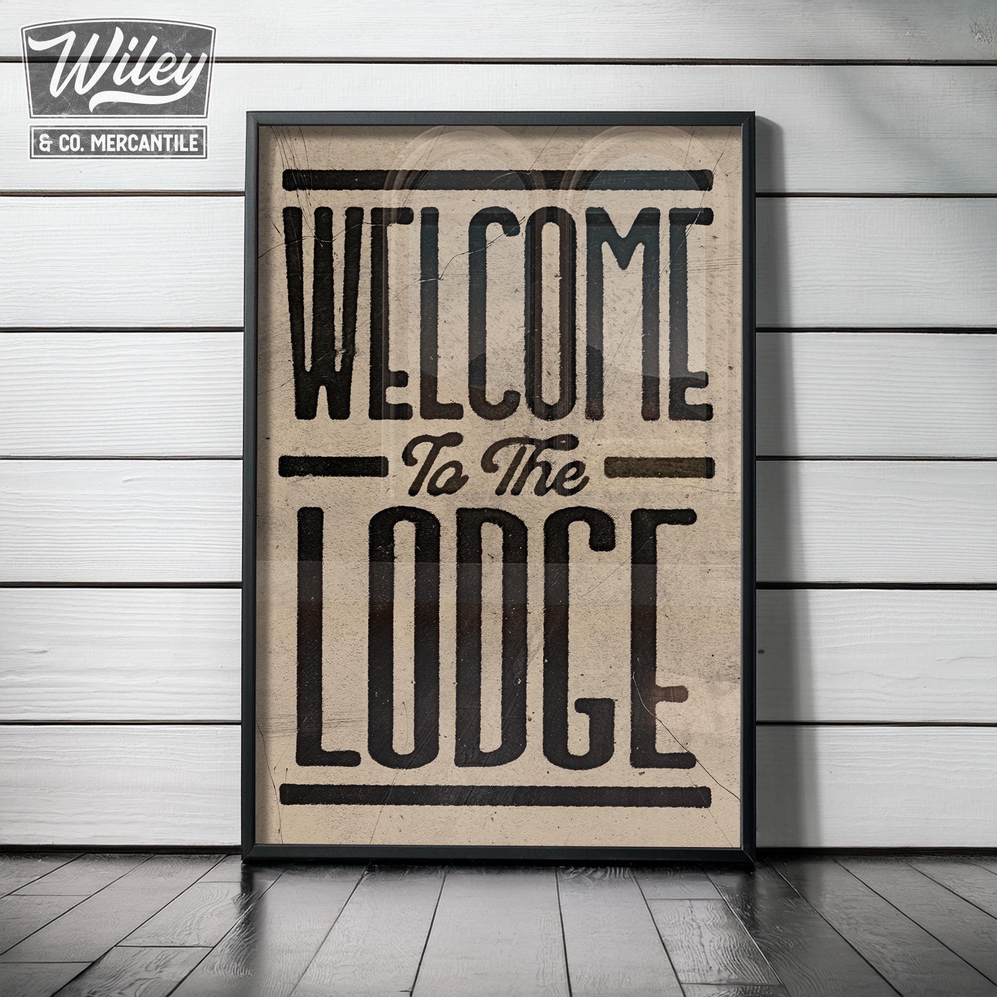 Welcome to the Lodge Wall Art, Rustic Lodge Decor, Vintage Ink Press ...