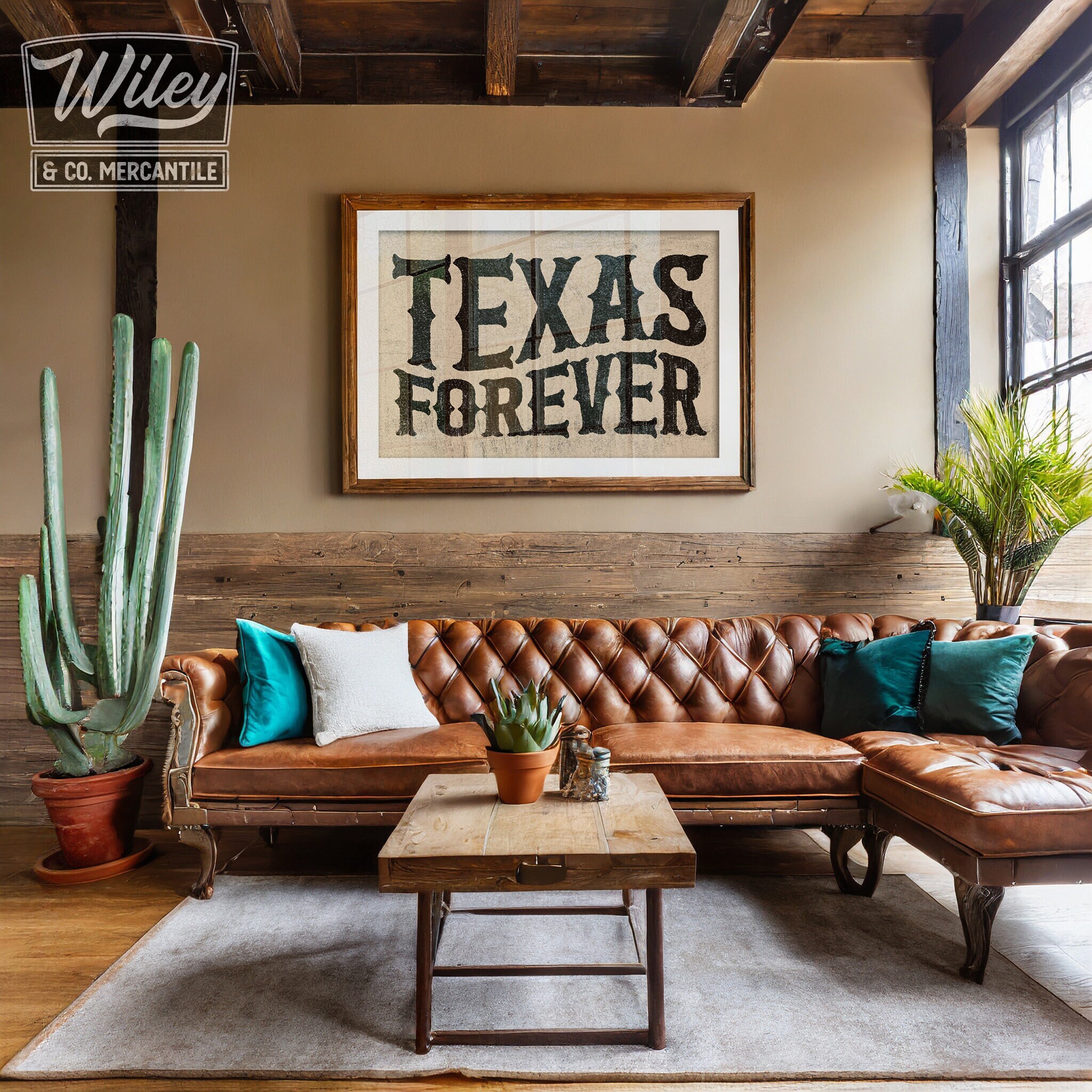Texas Forever Vintage Ink Press Typography Art Print Large Southern ...