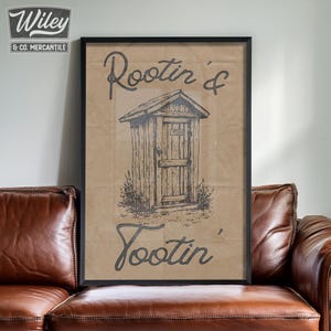 Rootin' and Tootin' Funny Bathroom Wall Art, Western Ranch Bunk House ...