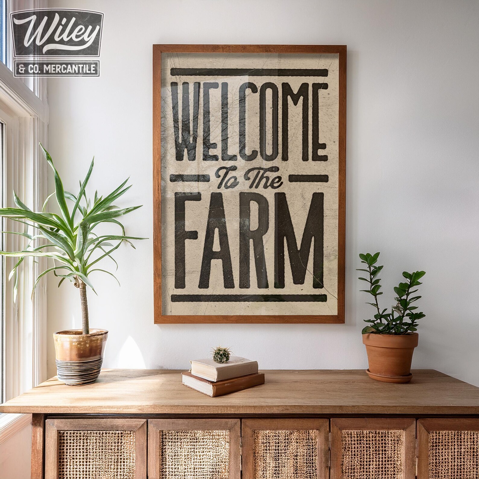 Welcome to the Farm Wall Art Print, Vintage Ink Press Style Typography ...