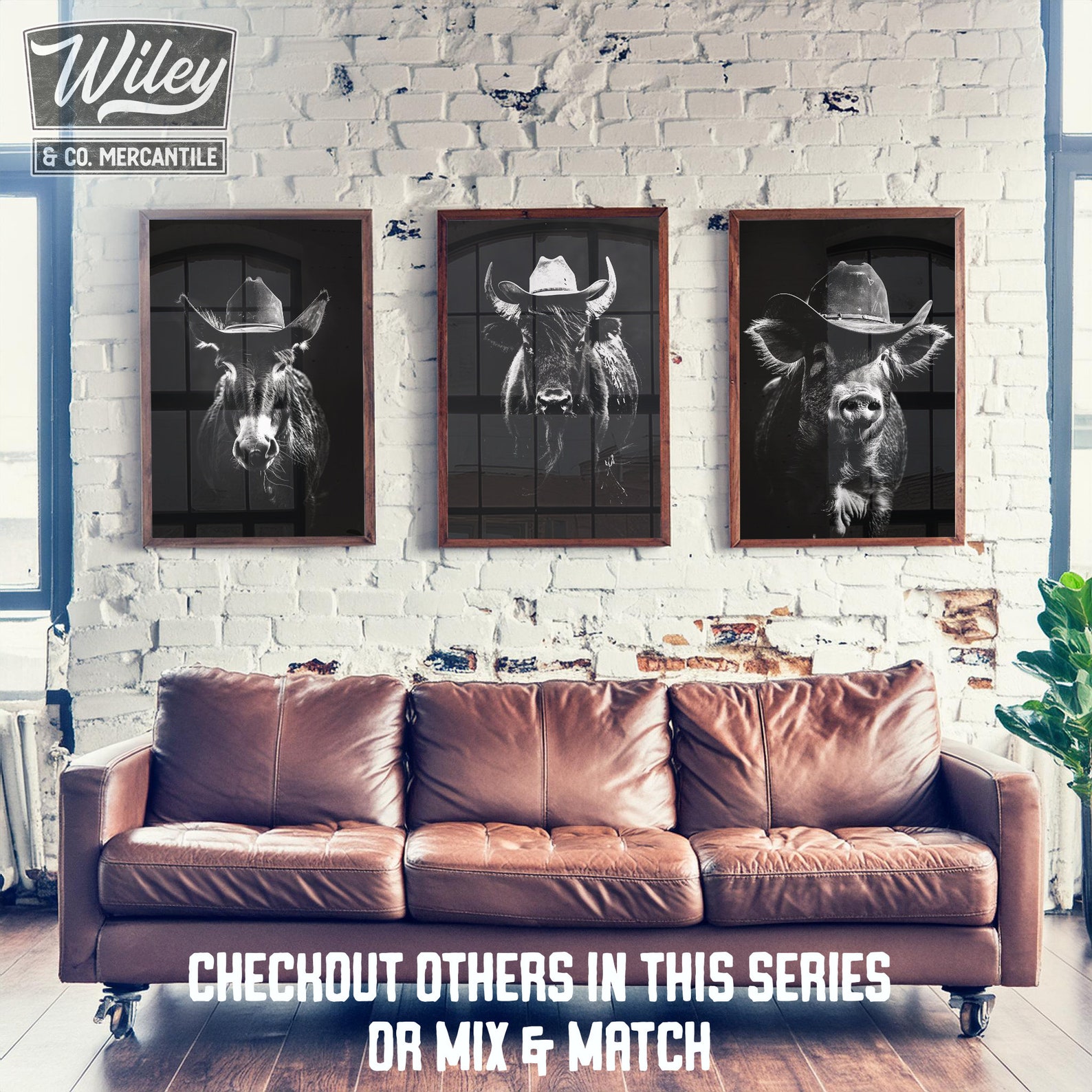 Cute Pig Wearing Cowboy Hat Art Print, Western Farm Animals Print ...