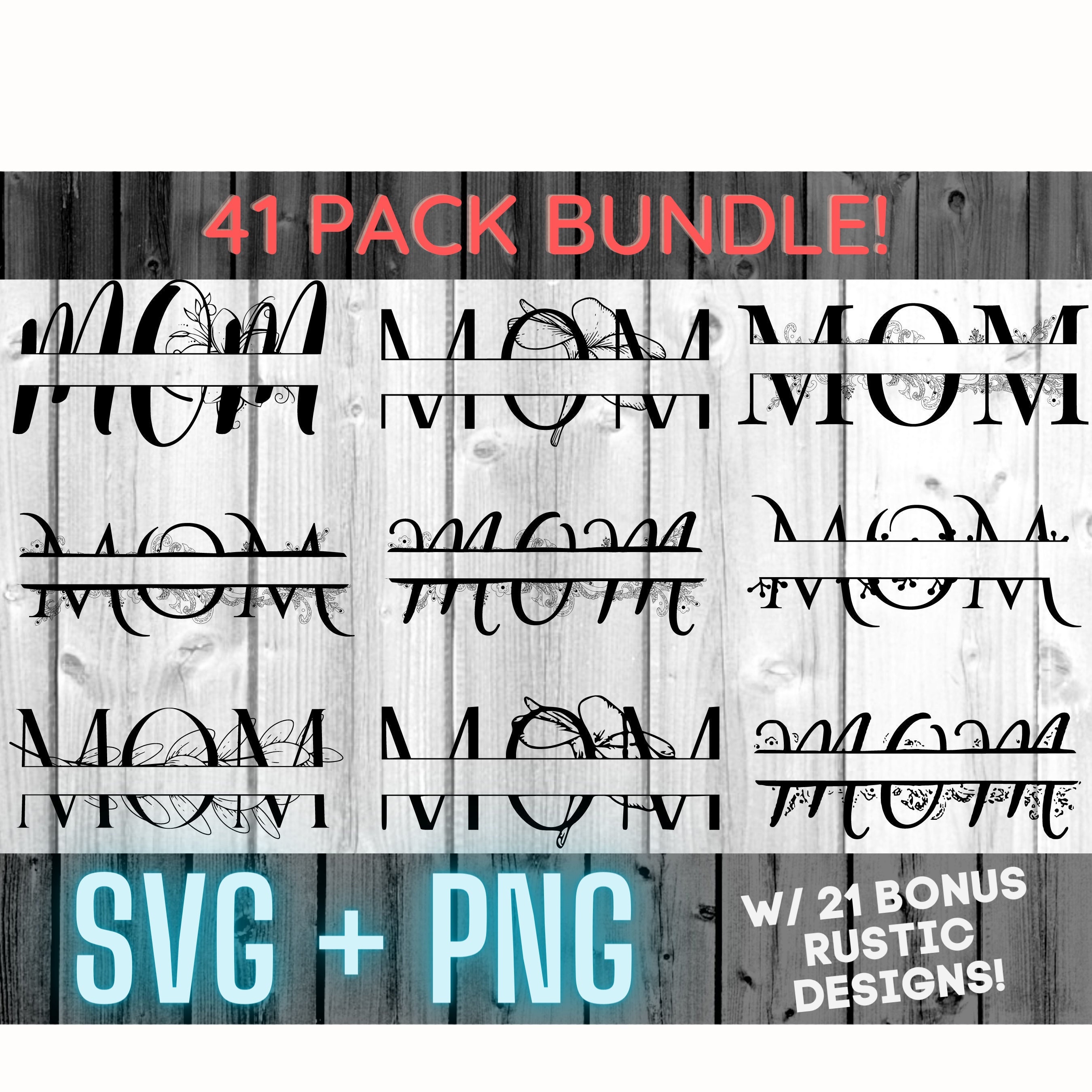 MOM Monogram Bundle | Monogram Cricut Svg File, Mom Clipart, Mom Png ...