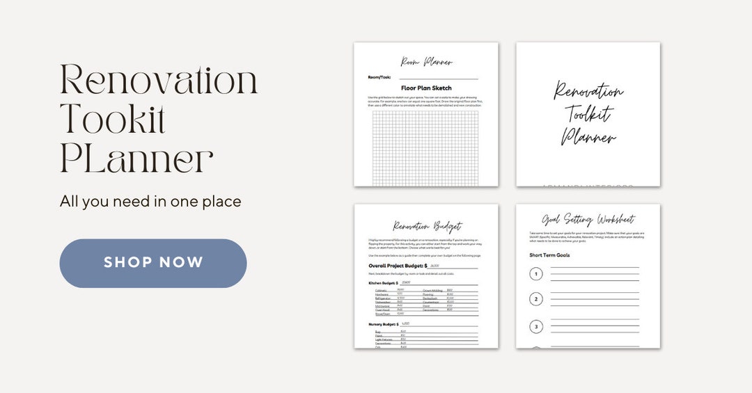 Renovation Toolkit Planner - Etsy