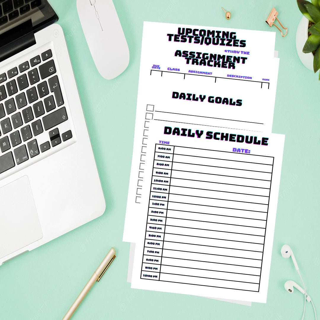 Student Planner Printable Pack, Study Planner, School and College ...