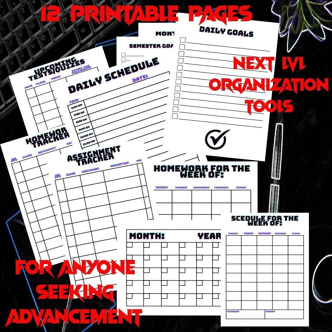Student Planner Printable Pack, Study Planner, School and College ...