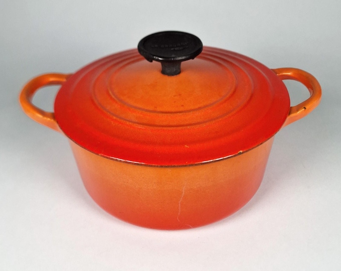 Le Creuset Dutch Oven Stockpot Flame Orange Cocotte Vintage A 1.5 Qt ...