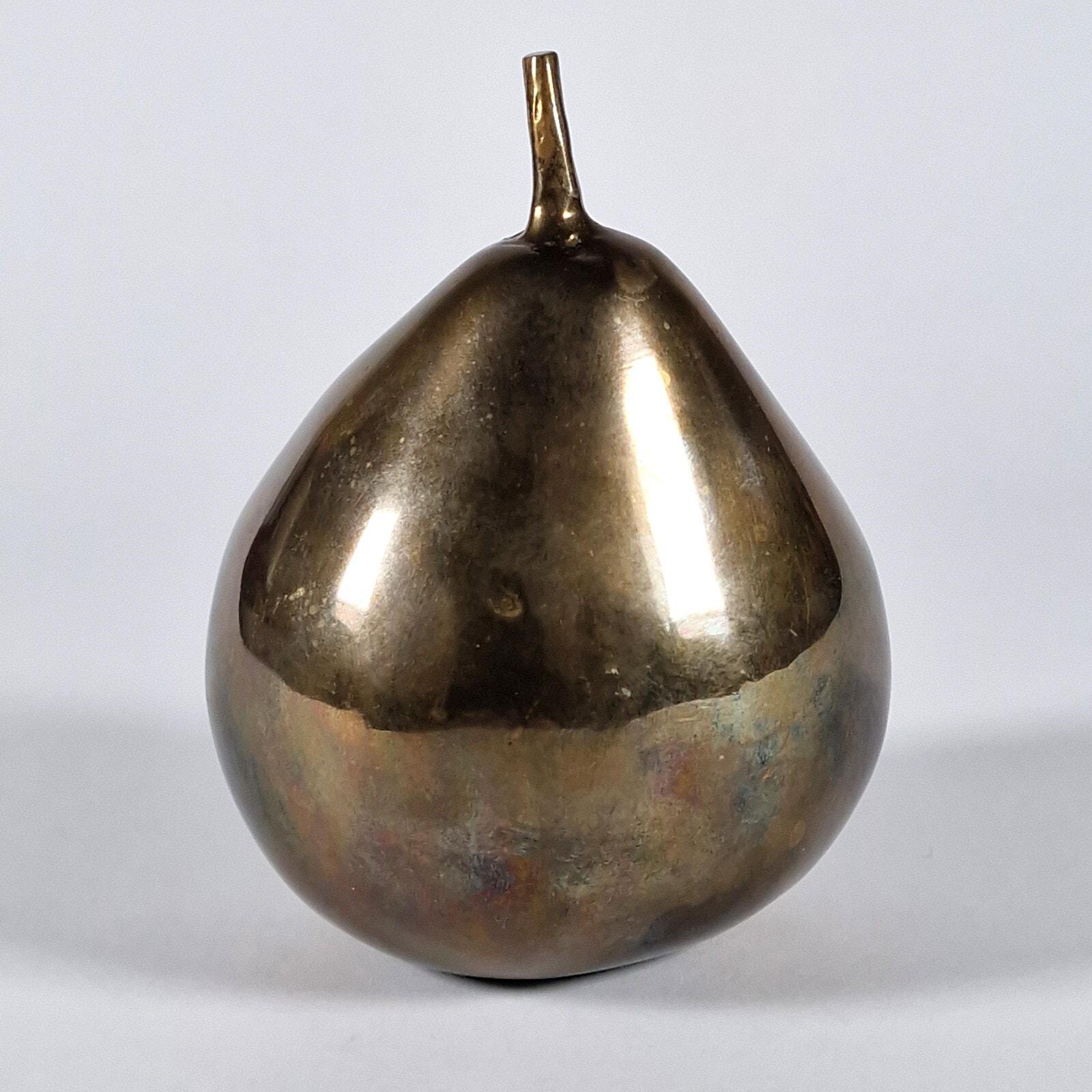 Vintage Brass Comice Pear Sculpture Paperweight With a Lovely Bronze ...