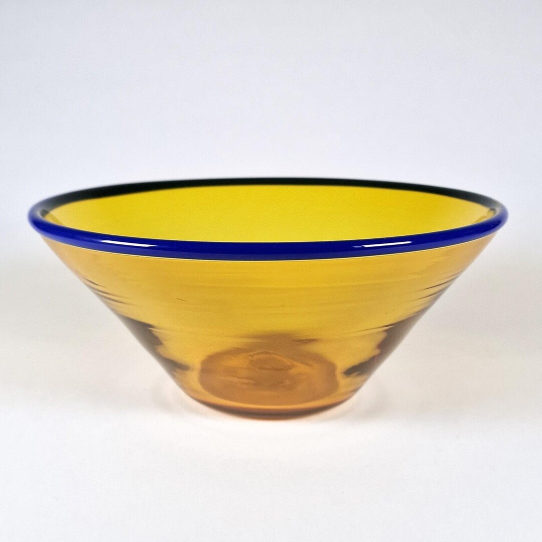 Tacoma Glass Museum Studio Art Amber Blue Rimmed Tango Bowl the Hot ...