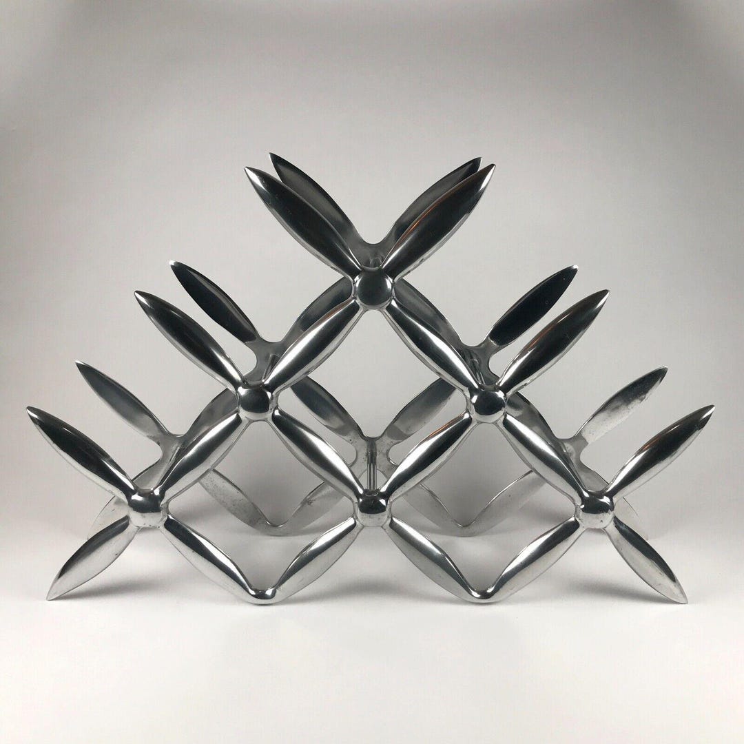 Vintage Airplane Propeller Style Wine Rack Bottle Aluminum Aviation ...